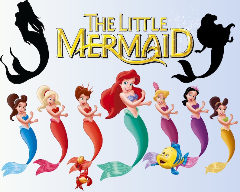 Ariel PNG Clipart Bundle: Little Mermaid Graphics (digital Download) - Etsy