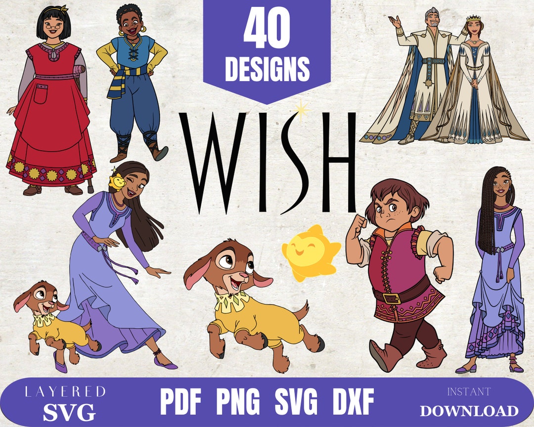 Wish Clipart Set, Wish Movie Png Bundle, Wish Layered Svg Cut Files for ...