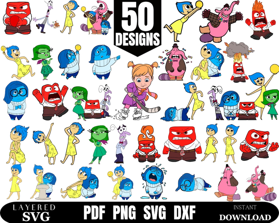 Inside Out 2 PNG, Inside Out 2 SVG, Inside Out 2 Clipart Bundle, Inside ...