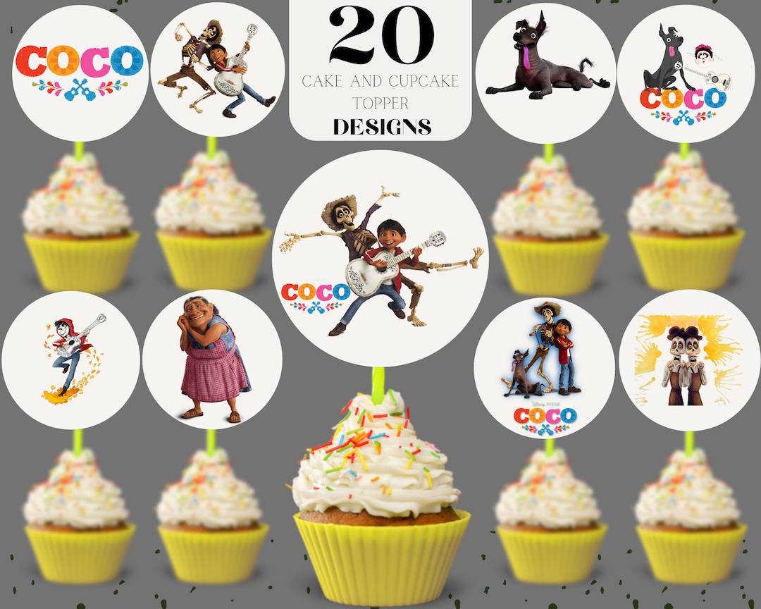 Buy Coco Cake Topper Png Clipart Bundle, Coco Topper Pdf Jpg File, Logo ...