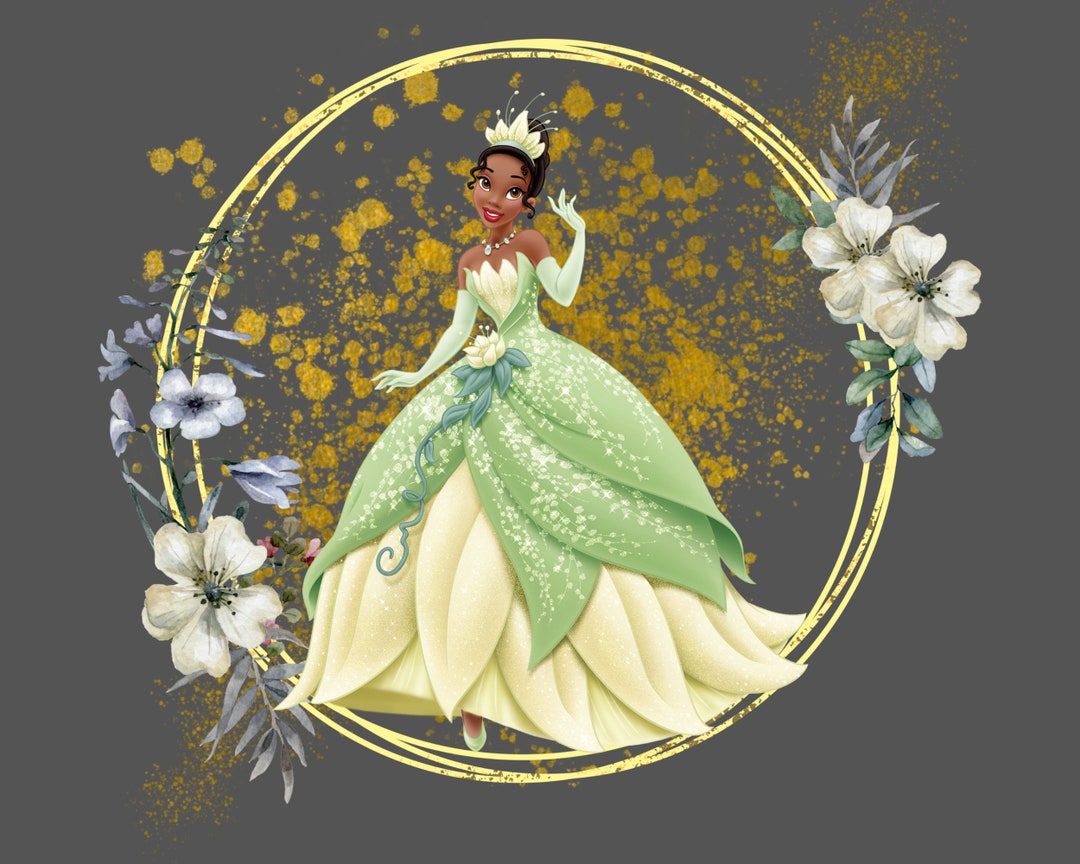Princess Tiana Clipart: Floral Frame PNG (digital Download) - Etsy