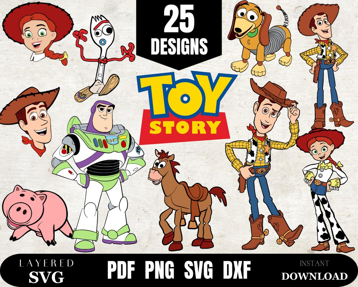 Toy Story Clipart: Buzz Lightyear, Woody, Jessie (digital Download) - Etsy
