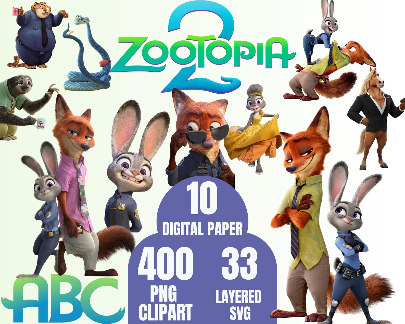 Zootopia 2 Clipart PNG, Zootopia 2 Layered Svg, Zootopia 2 Digital ...
