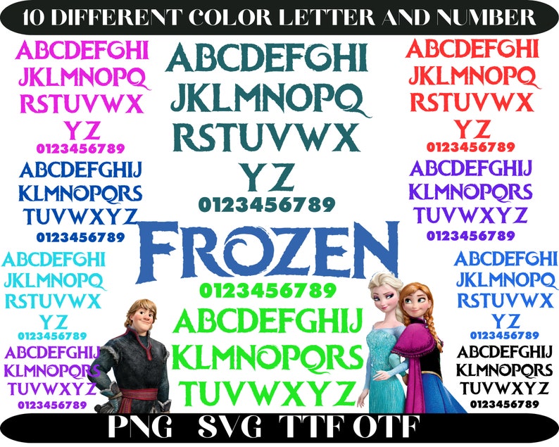 Frozen Clipart Mega Pack: Elsa, Anna, Olaf, Alphabet (PNG, SVG, PDF) - Etsy
