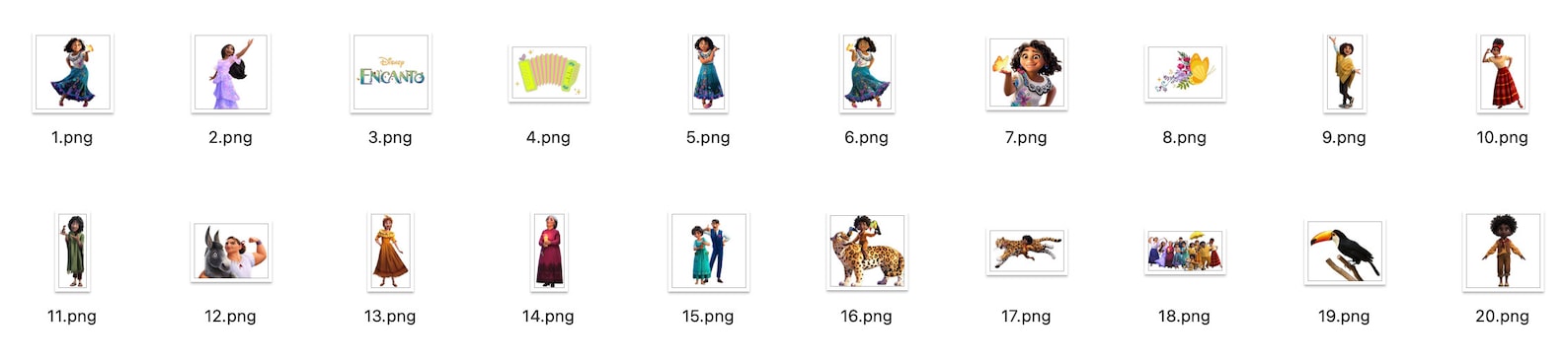 Encanto Family Clipart: 20 PNG Character Graphics (digital Download) - Etsy