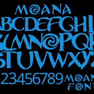 Moana Font: Alphabet, Numbers & Logo (SVG, PNG, TTF) Digital Download ...
