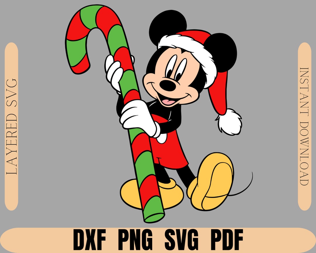 Christmas Mickey Mouse Sliding Set, Mickey Layered Svg for Cricut ...