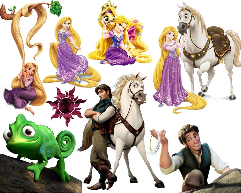 Rapunzel PNG SVG Bundle: Tangled Birthday Party Decor (digital Download ...