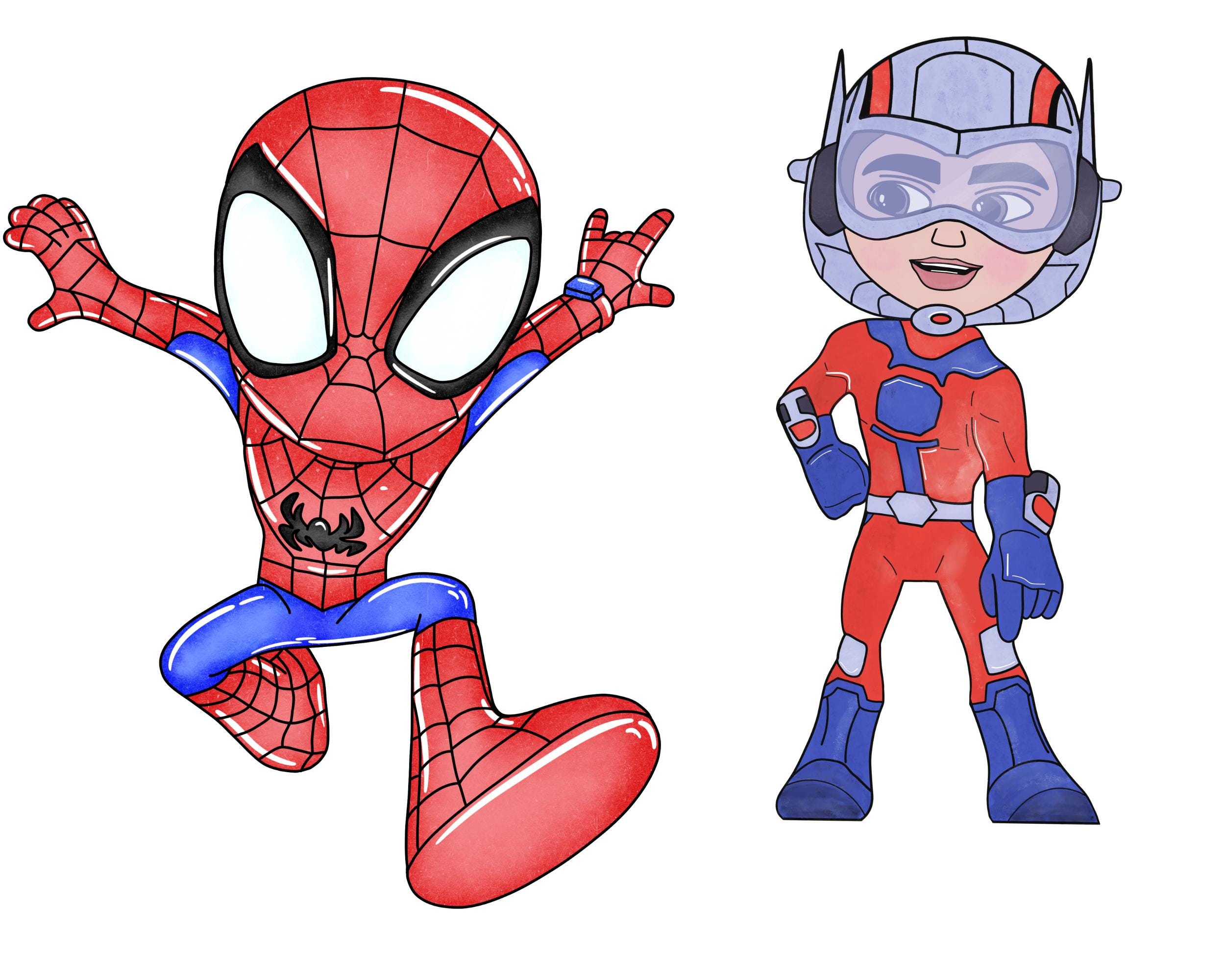 Spidey and His Amazing Friends Watercolor Png Clipart Bundle, Handdrawn ...
