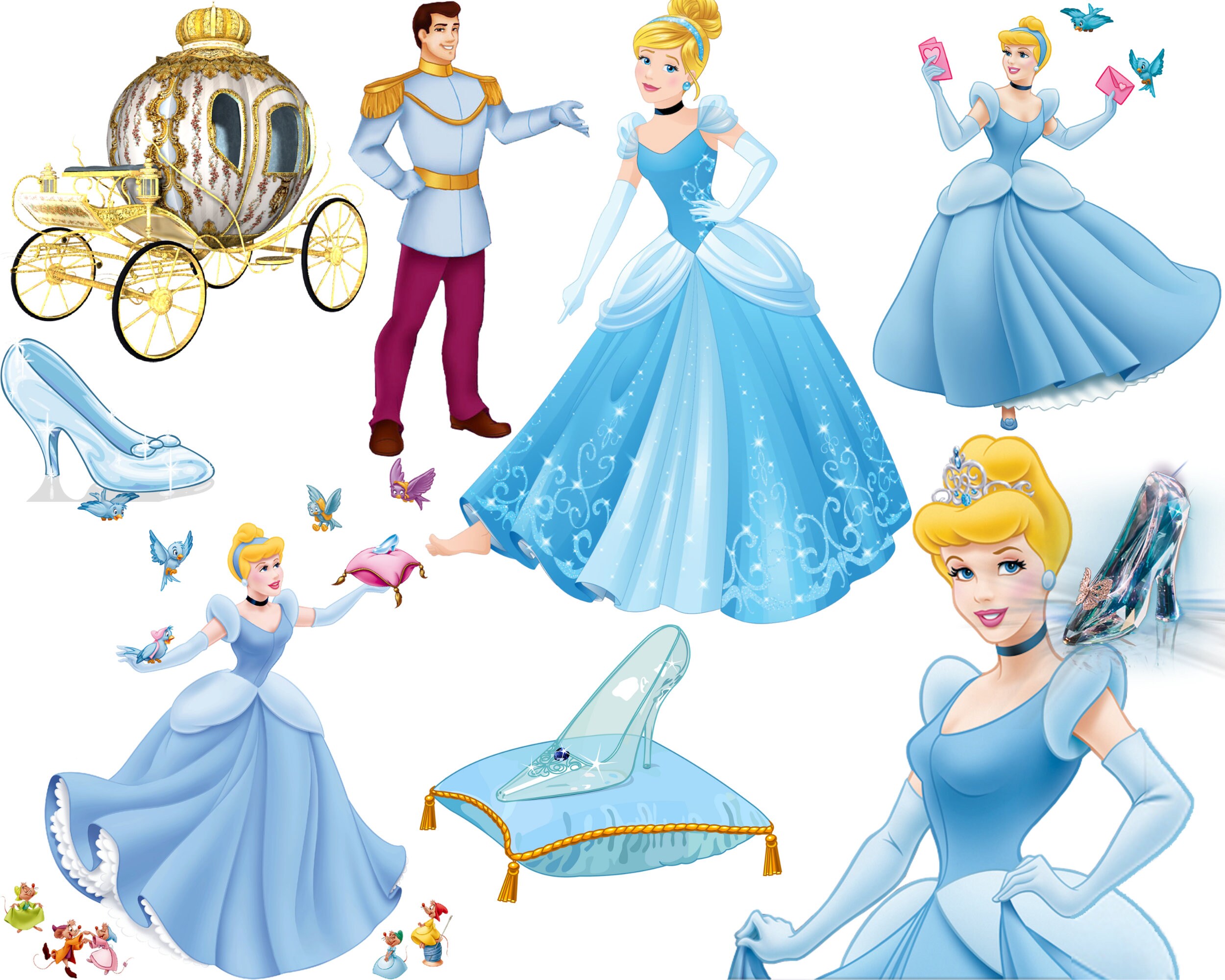 Cinderella Clipart Mega Pack: PNG, SVG, Font (digital Download) - Etsy
