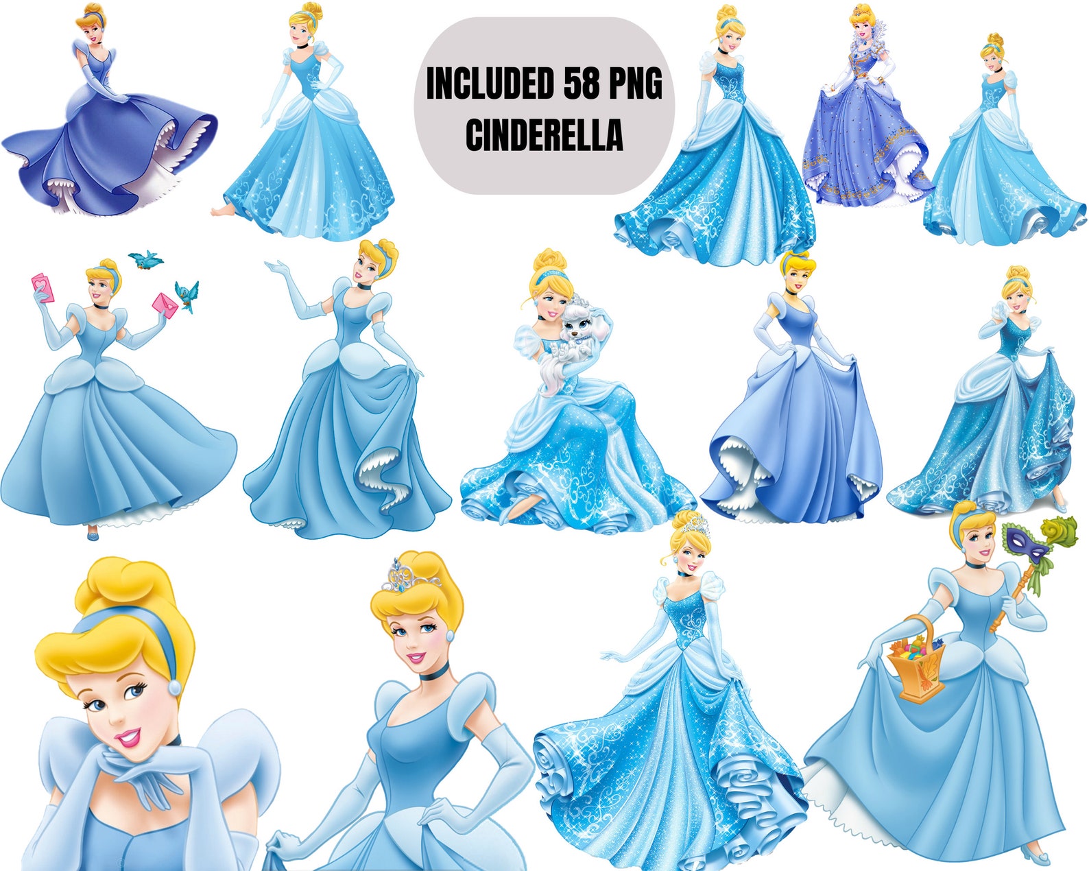 Princess Clipart Bundle: PNG SVG Images (digital Download) - Etsy