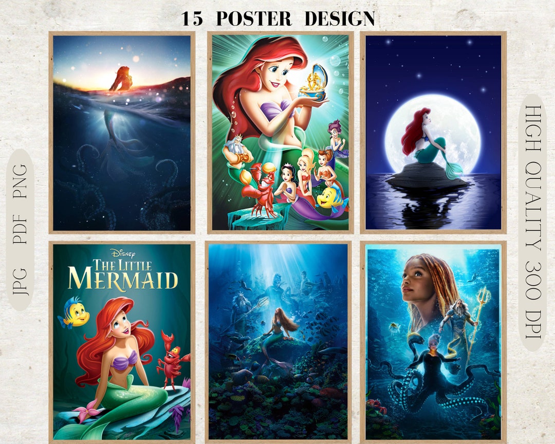 The Little Mermaid Movie Poster Png Clipart, Jpg Pdf for Print, Digital ...
