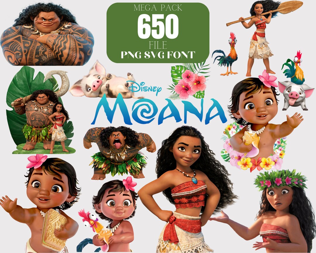 Moana Clipart Mega Pack: PNG, SVG, Font (digital Download) - Etsy