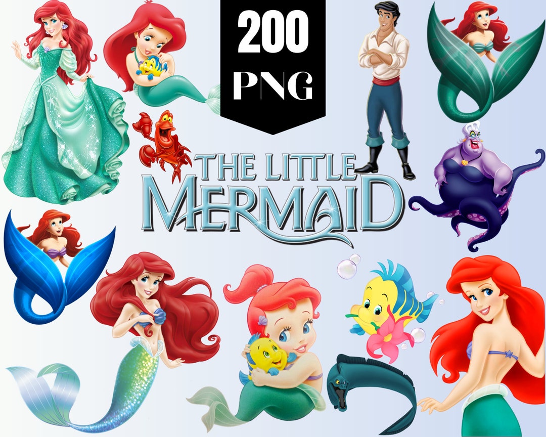 Ariel PNG Clipart Bundle: Little Mermaid Graphics (digital Download) - Etsy