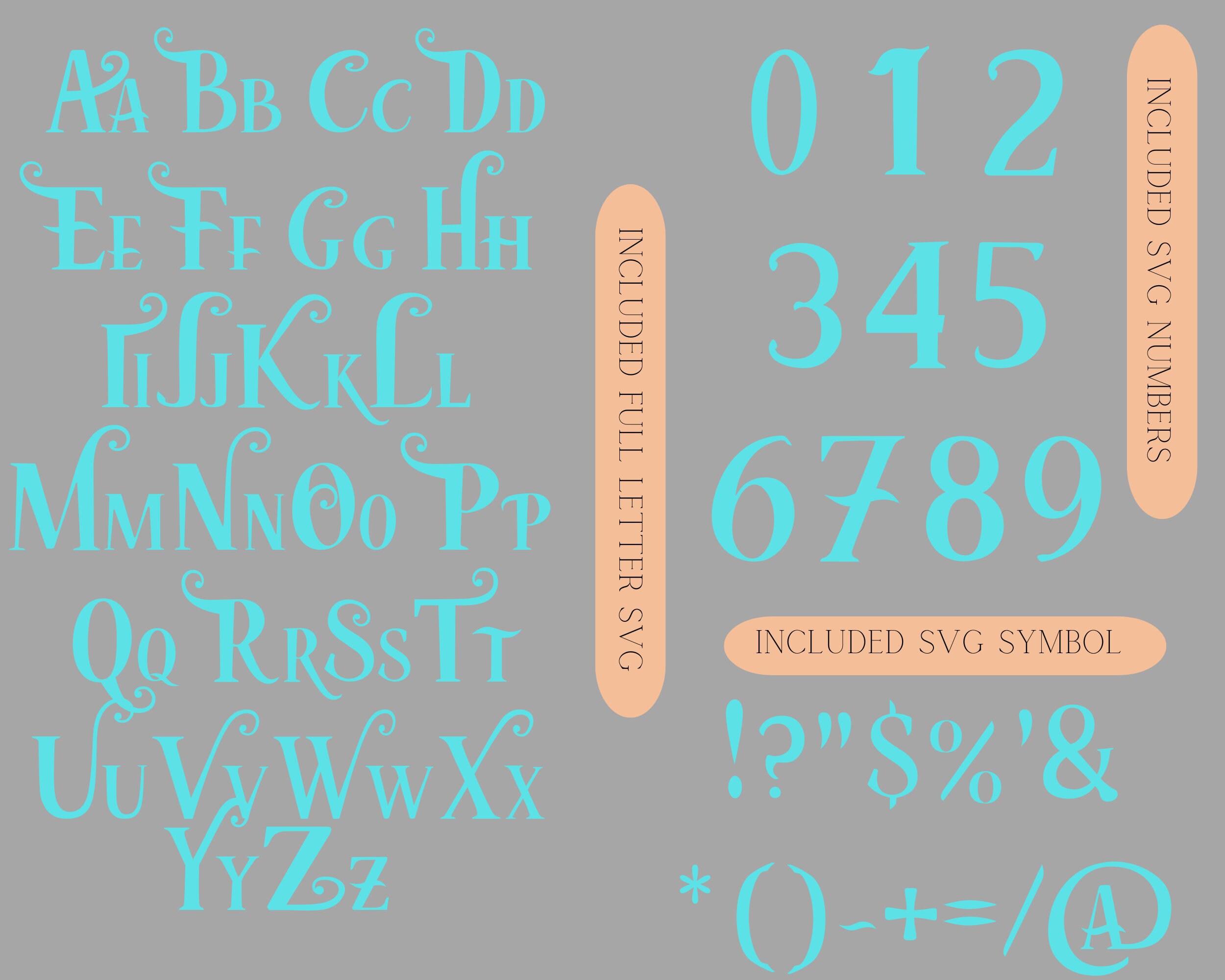 Little Mermaid Font: Alphabet, Numbers, Symbols (digital Download) - Etsy