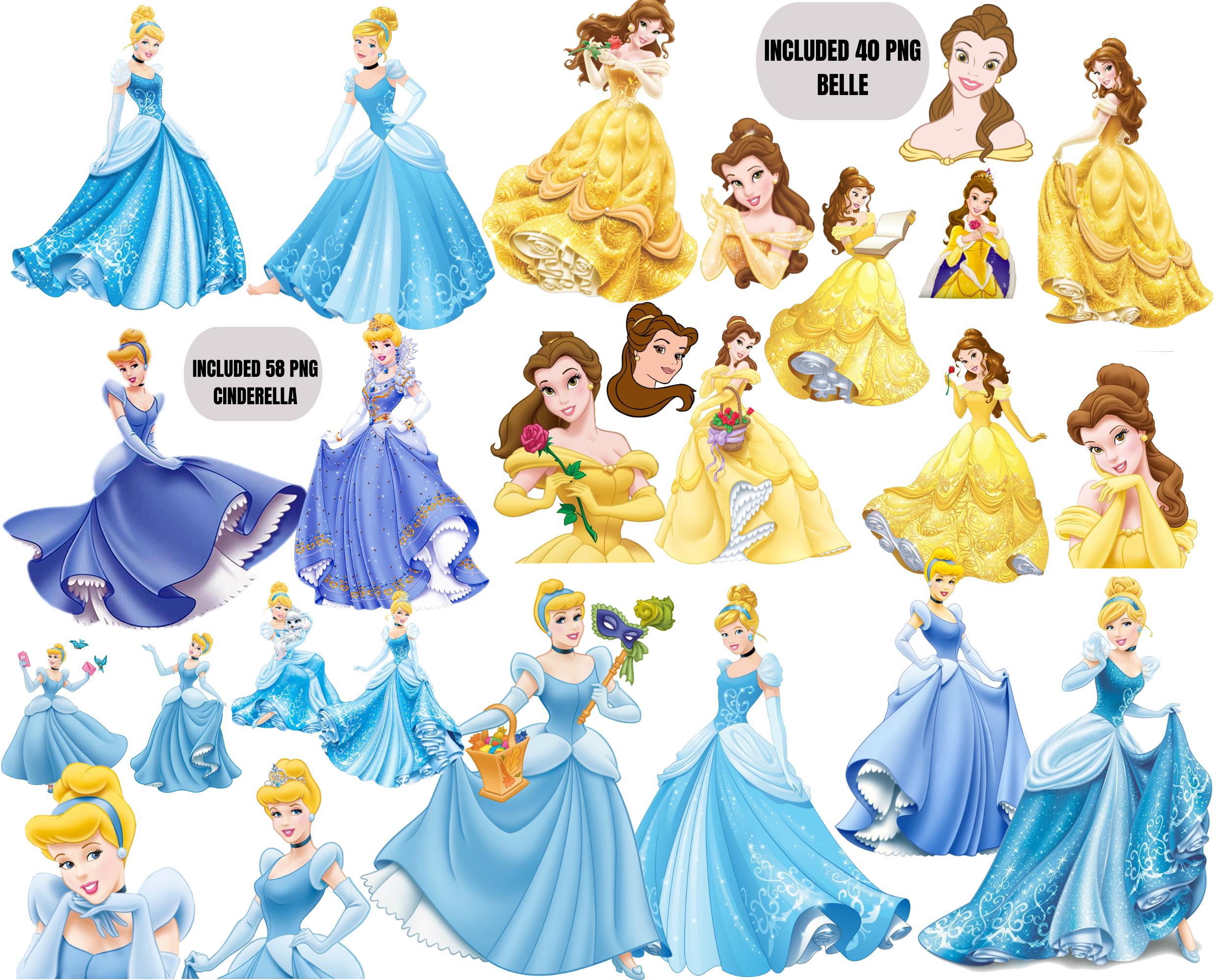 Princess PNG Cliparts Bundle, Princesses PNG Cartoon Sublimation ...