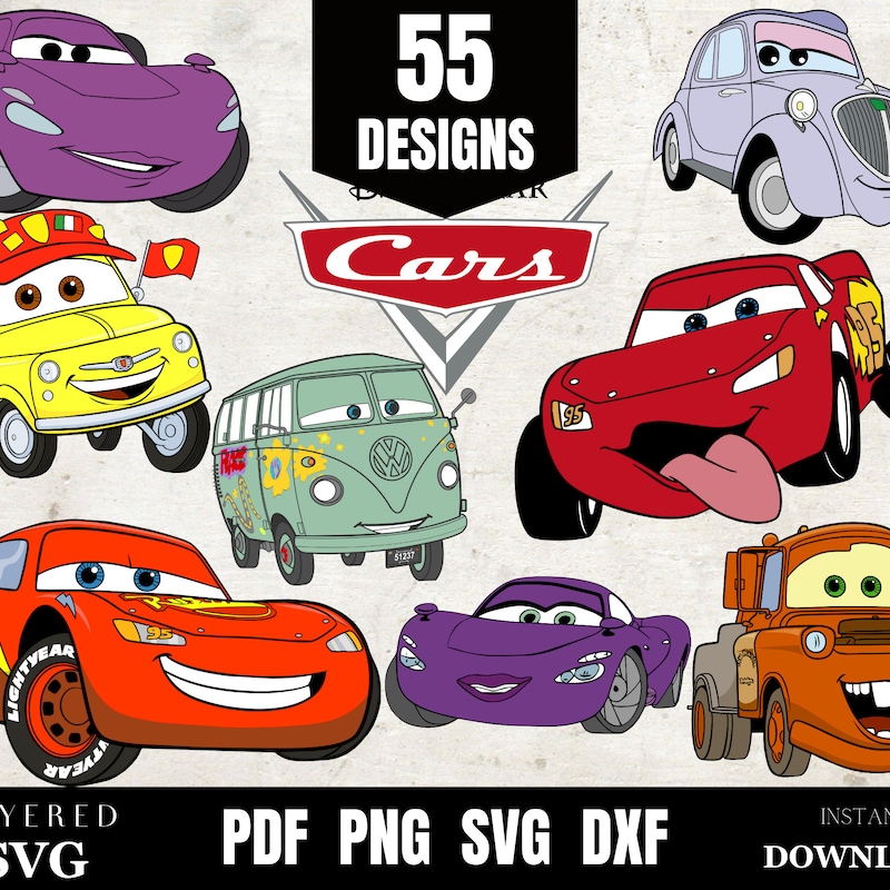 Svg Files Cars Movie - Etsy