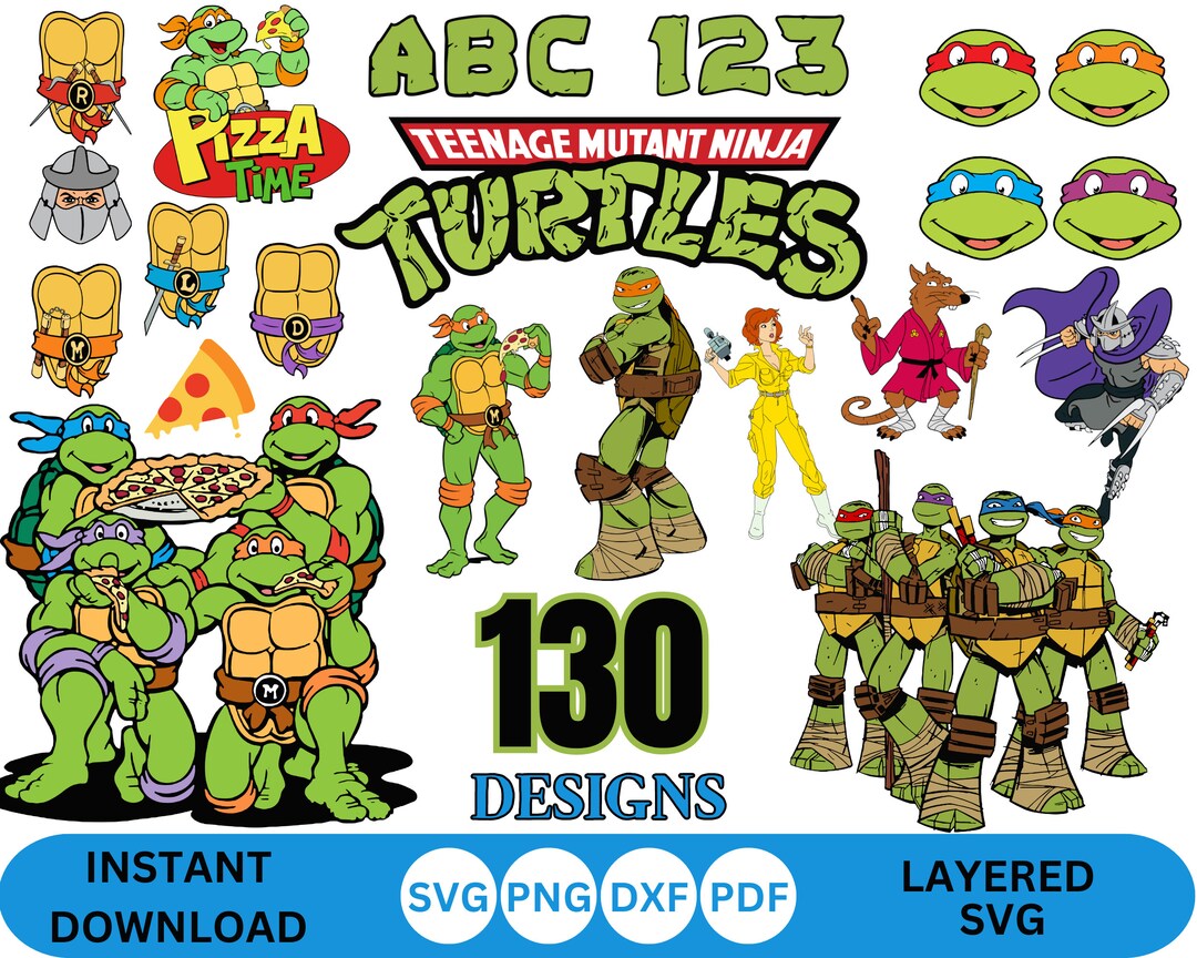 Ninja Turtles SVG PNG Clipart Layered Files for Cricut Cut Print ...