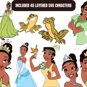 Princess and the Frog Clipart: Tiana SVG, PNG Bundle (digital Download ...