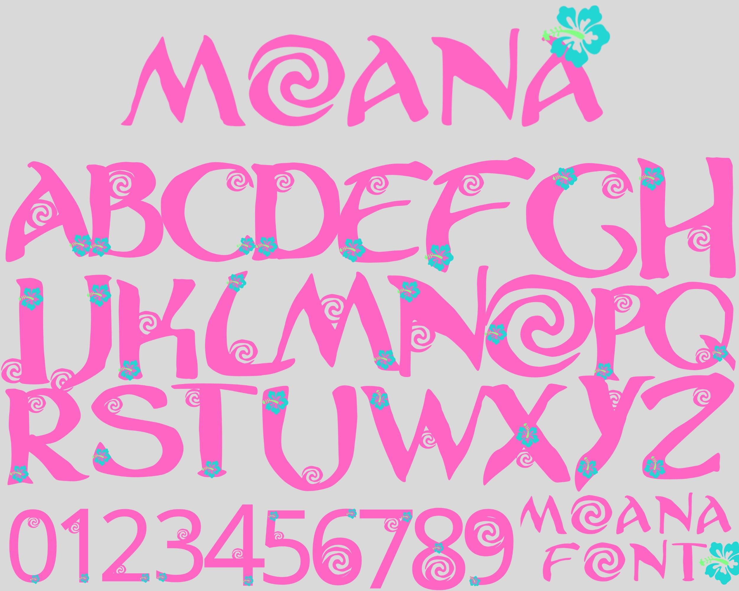 Moana FONT SVG, Moana Alphabet SVG, Font Svg, Moana Svg, Download ...