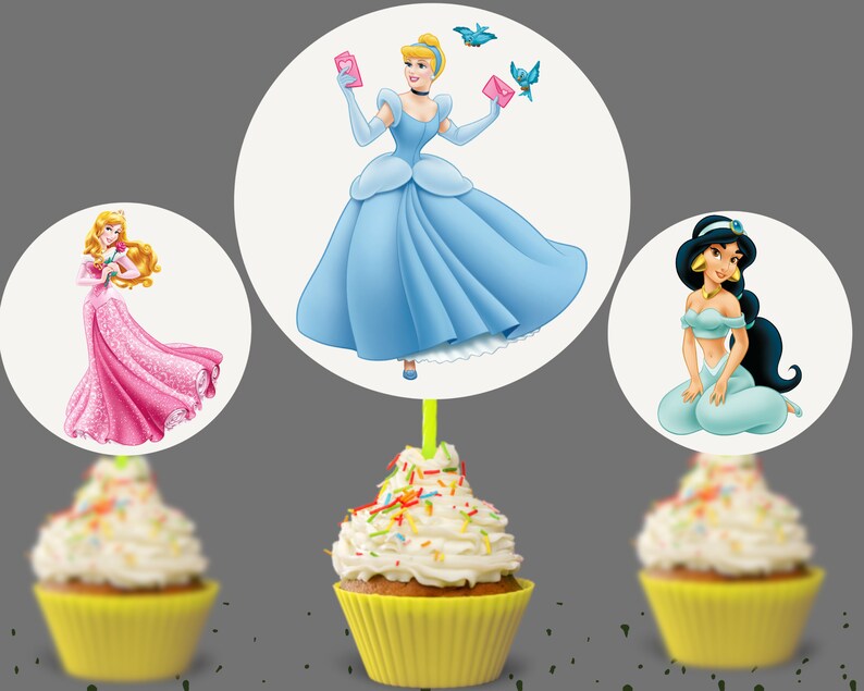 Princess Cake & Cupcake Topper Bundle (digital Download) - Etsy