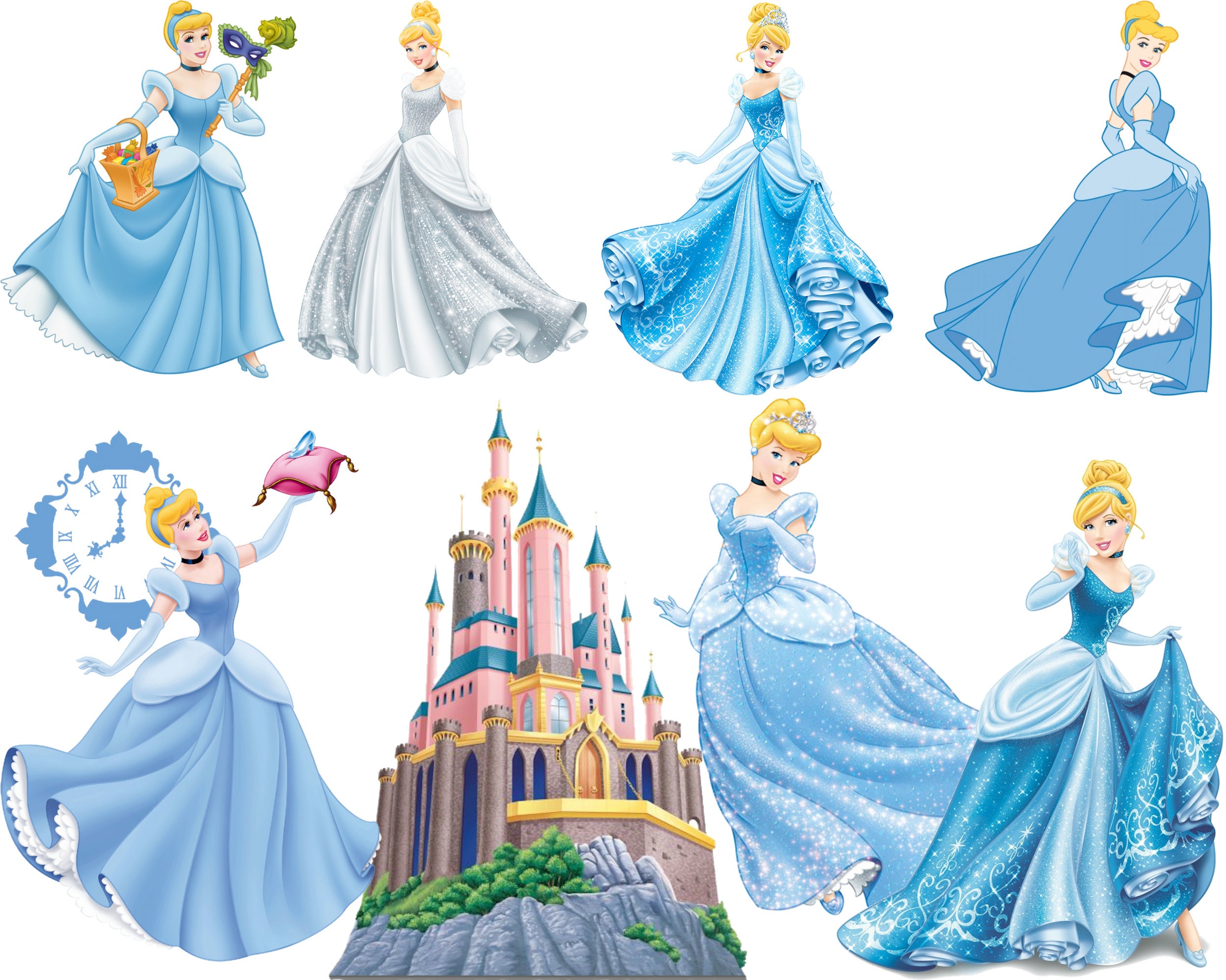 Cinderella Clipart Mega Pack: PNG, SVG, Font (digital Download) - Etsy