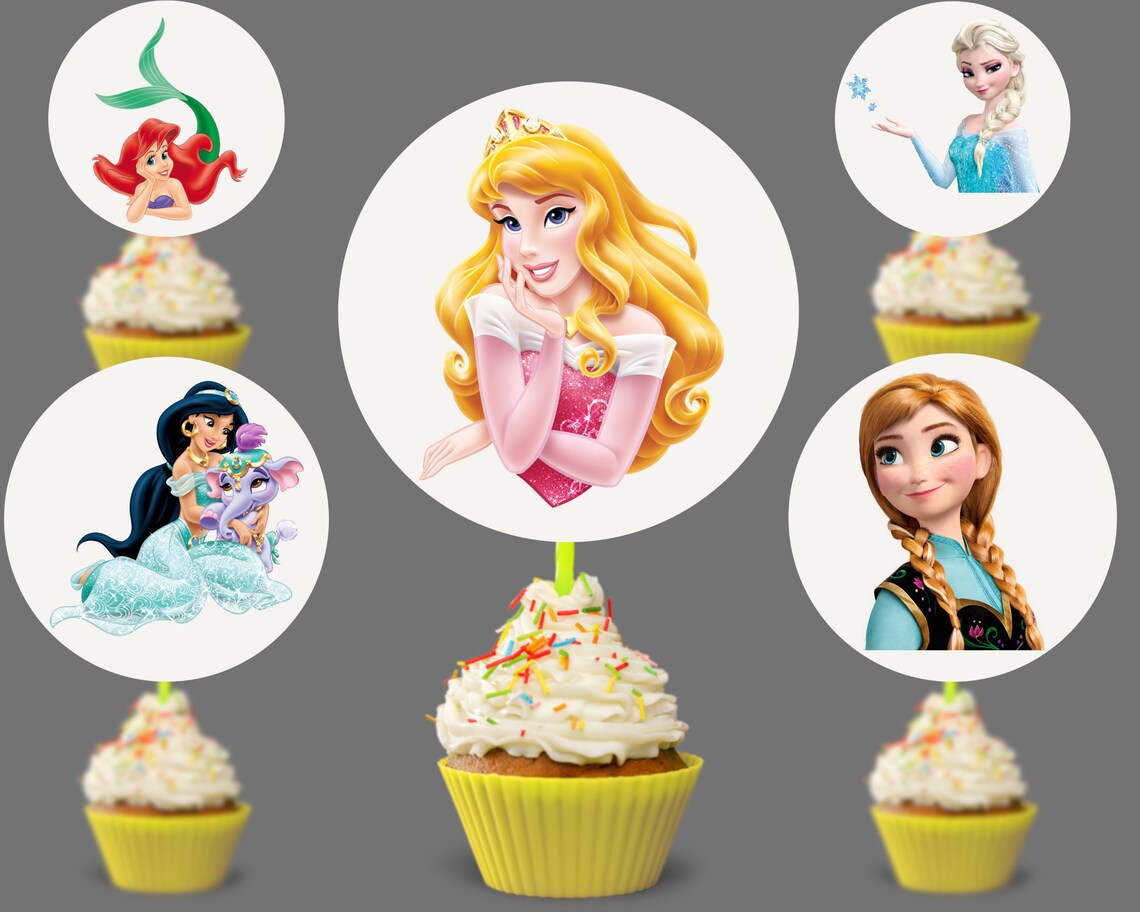 Princess Cake & Cupcake Topper Bundle (digital Download) - Etsy