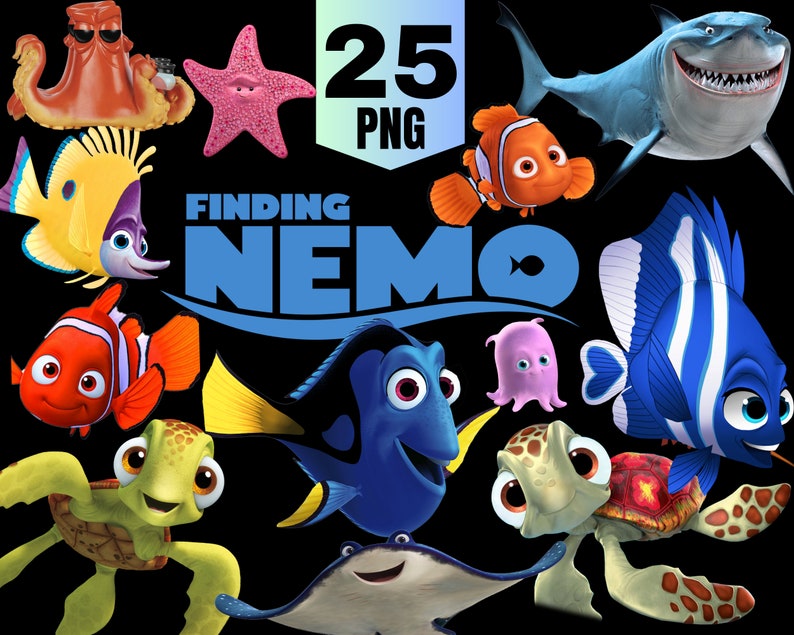 Finding Nemo PNG Clipart Bundle: 25 Digital Images (digital Download ...