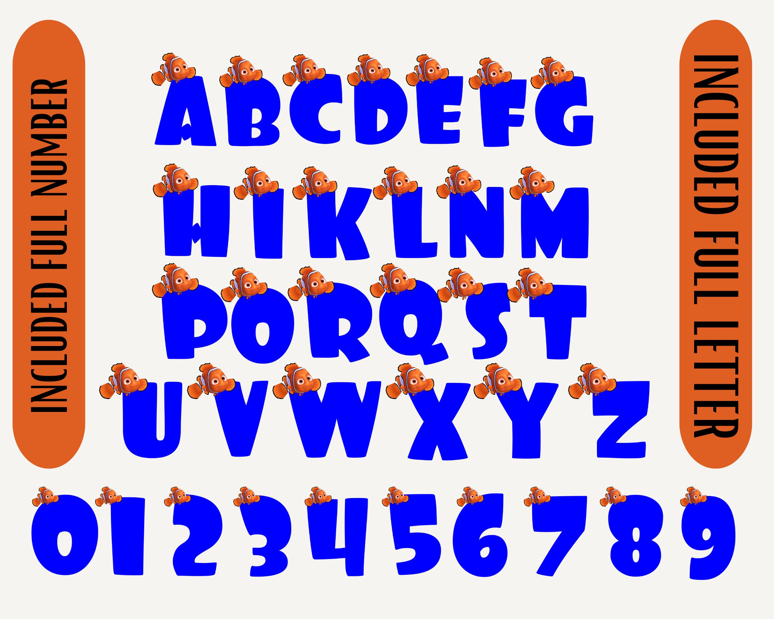 Finding Nemo Clipart Mega Pack: SVG, PNG, Font (digital Download) - Etsy