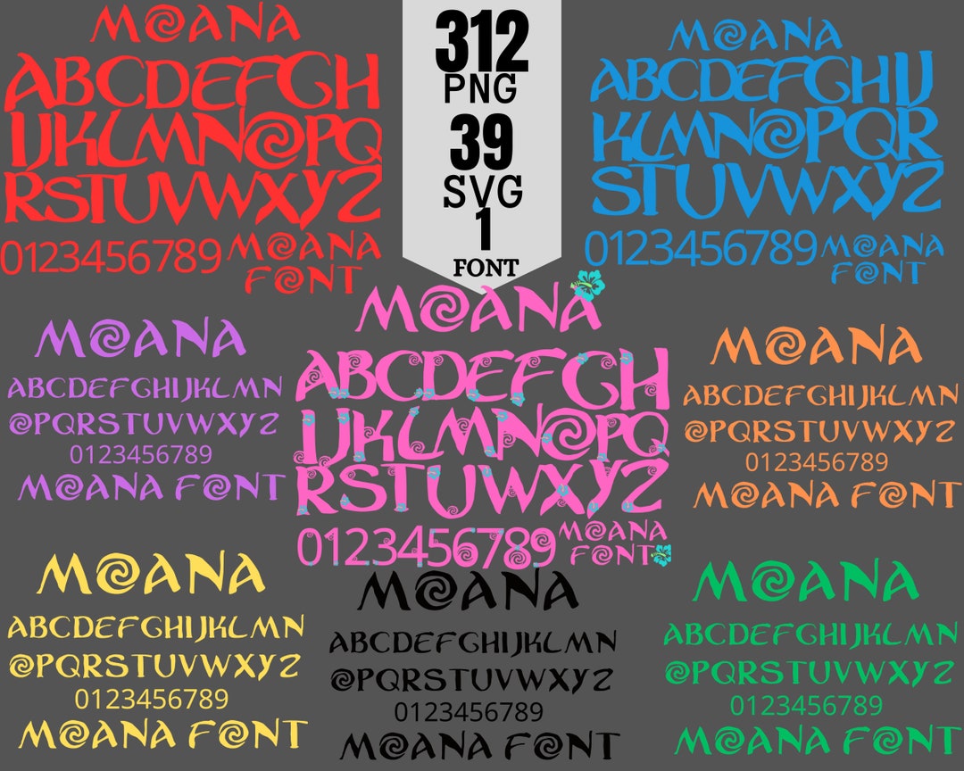 Moana Font: Alphabet, Numbers & Logo (SVG, PNG, TTF) Digital Download ...
