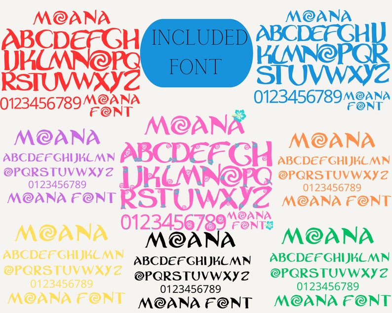 Moana Clipart Mega Pack: PNG, SVG, Font (digital Download) - Etsy
