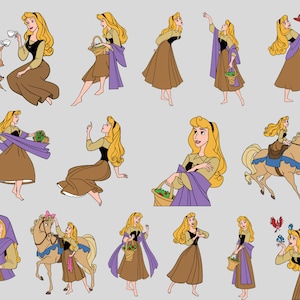 Sleeping Beauty PNG Clipart Bundle: Aurora Princess Graphics (digital ...