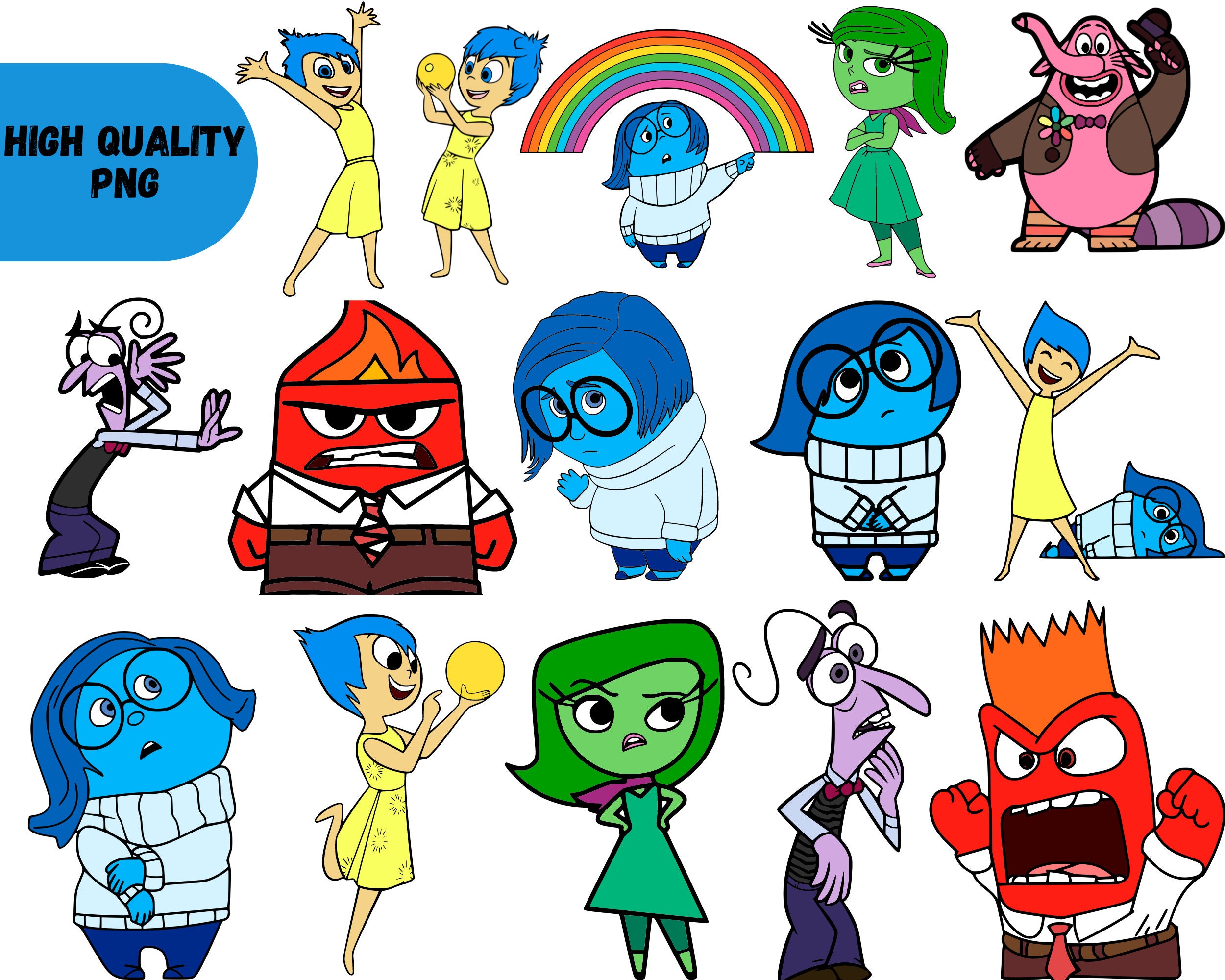Inside Out 2 PNG, Inside Out 2 SVG, Inside Out 2 Clipart Bundle, Inside ...