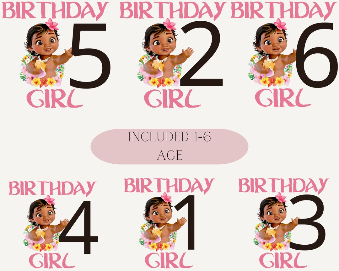 Baby Moana Cake Topper Png Clipart Baby Moana Birthday Girl Age Png ...