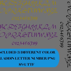 Aladdin Clipart Mega Pack: Jasmine PNG SVG, Alphabet Font (digital ...