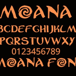 Moana Font: Alphabet, Numbers & Logo (SVG, PNG, TTF) Digital Download ...