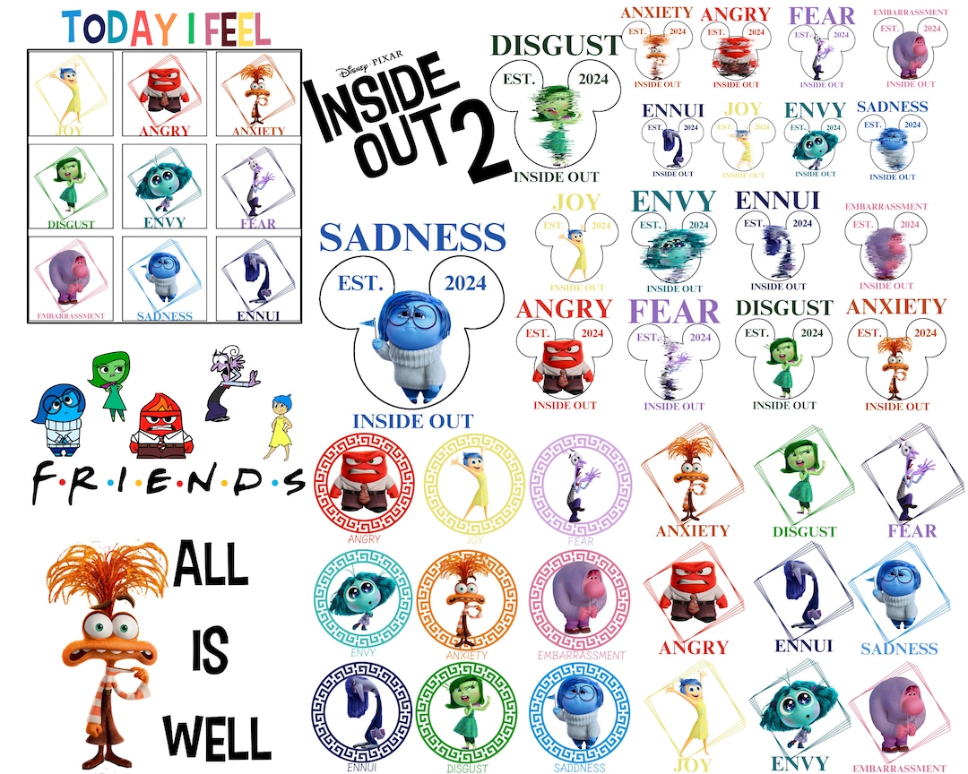 Inside Out 2 PNG Clipart Bundle: Cartoon Emotions (digital Download) - Etsy
