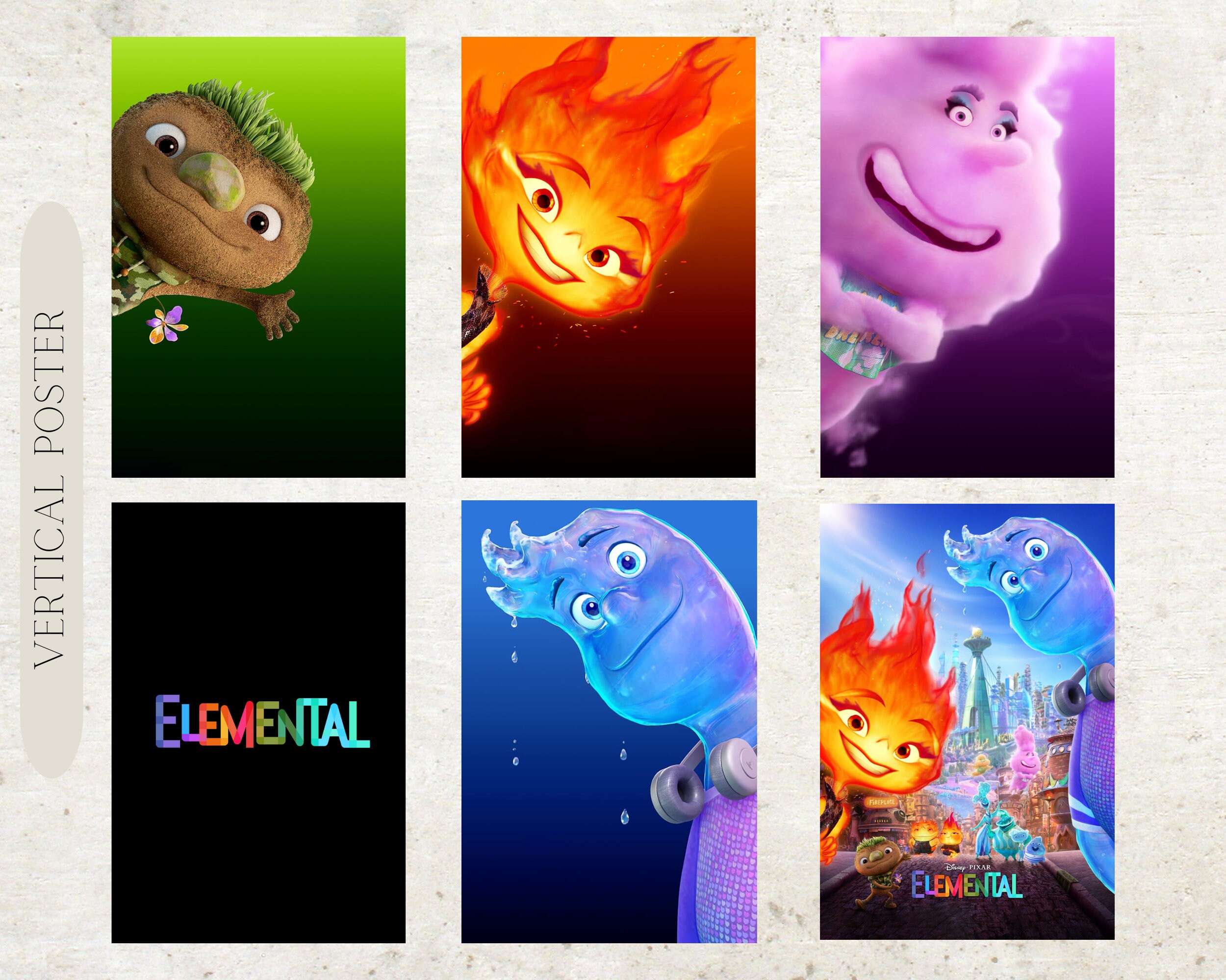 Elemental Movie Poster Prints: Ember & Wade Designs (digital Download ...