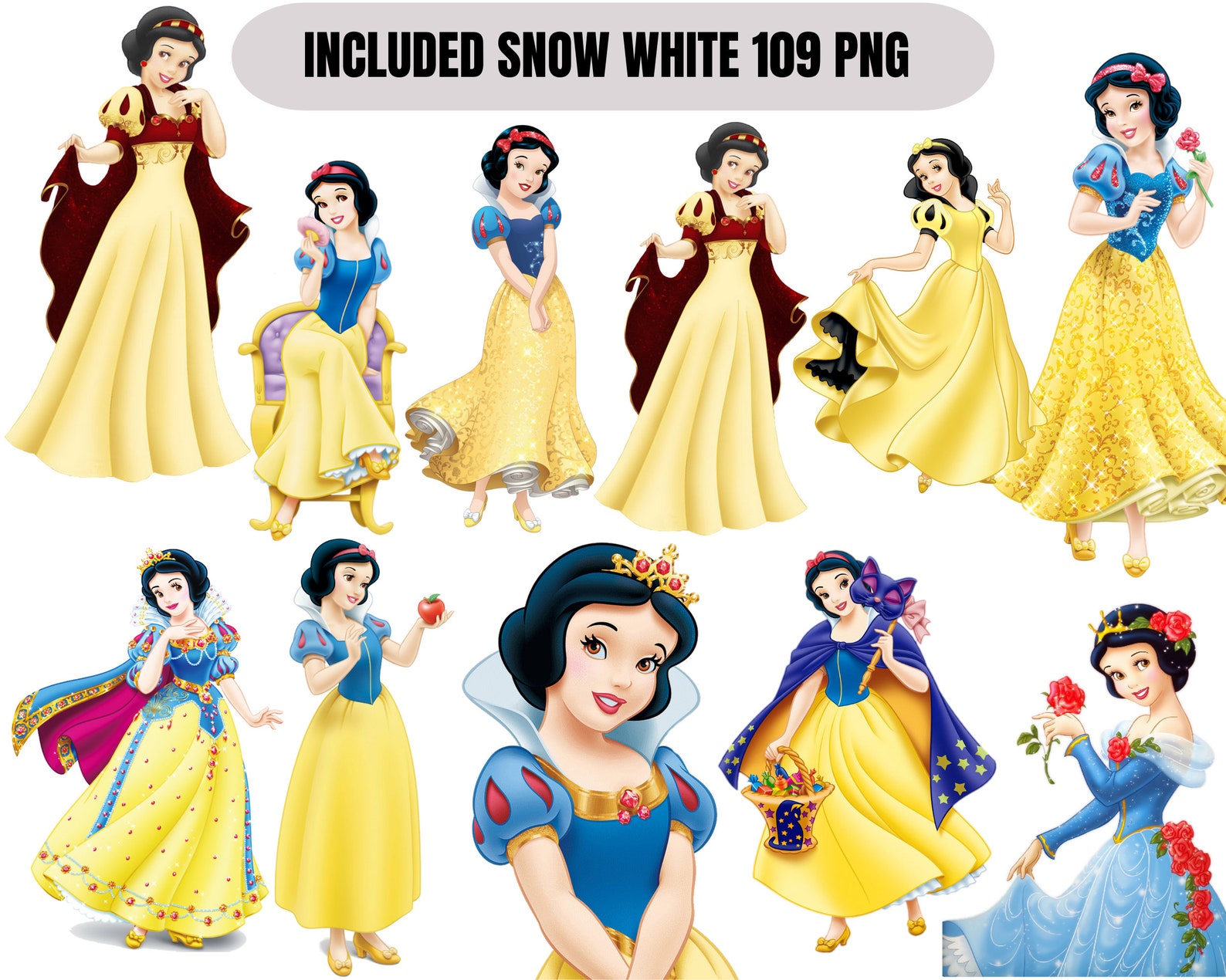 Princess PNG Clipart Bundle (digital Download) - Etsy