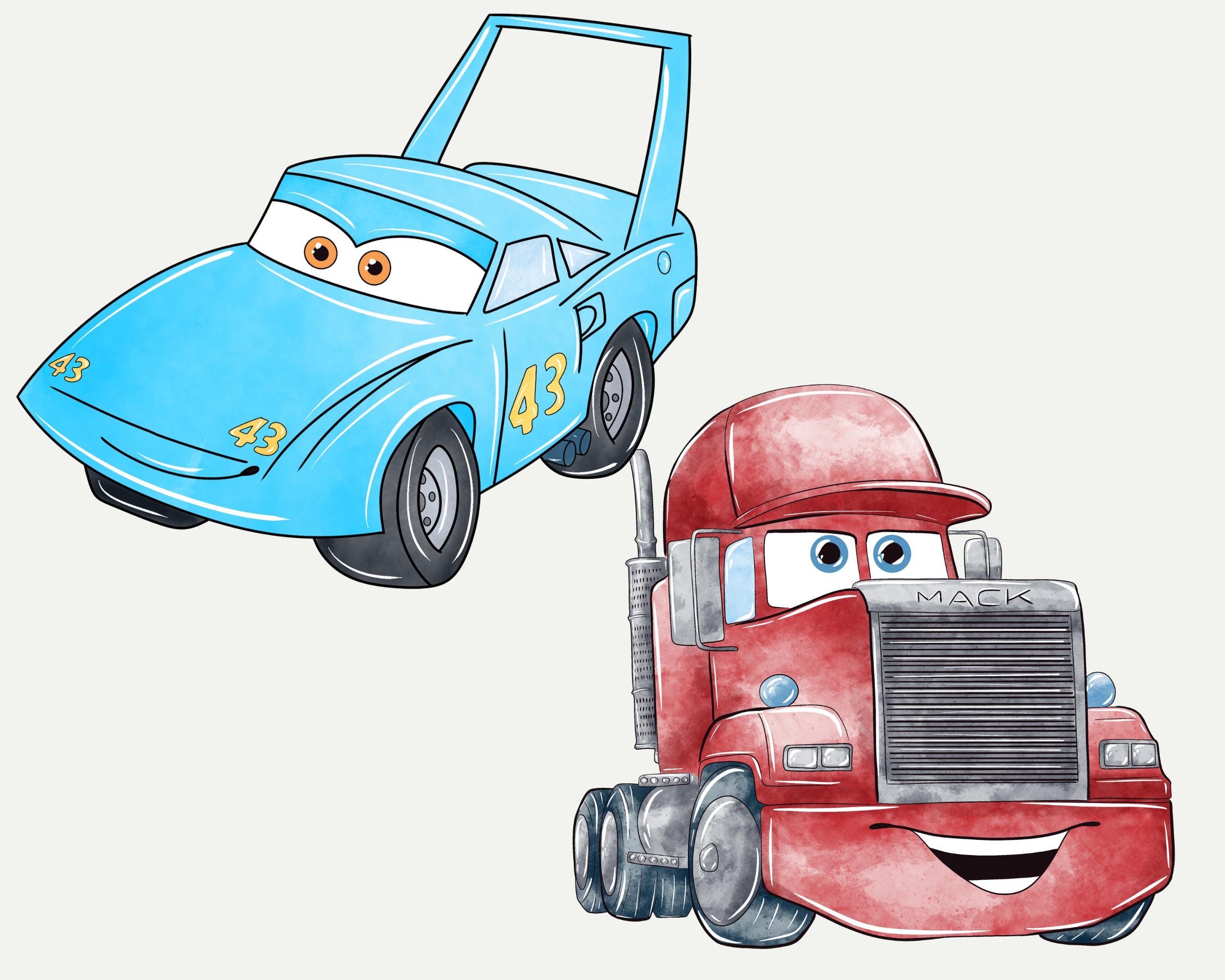 Cars Handrawn Watercolor Bundle, Lightning Mcqueen Watercolor Png, Cars ...