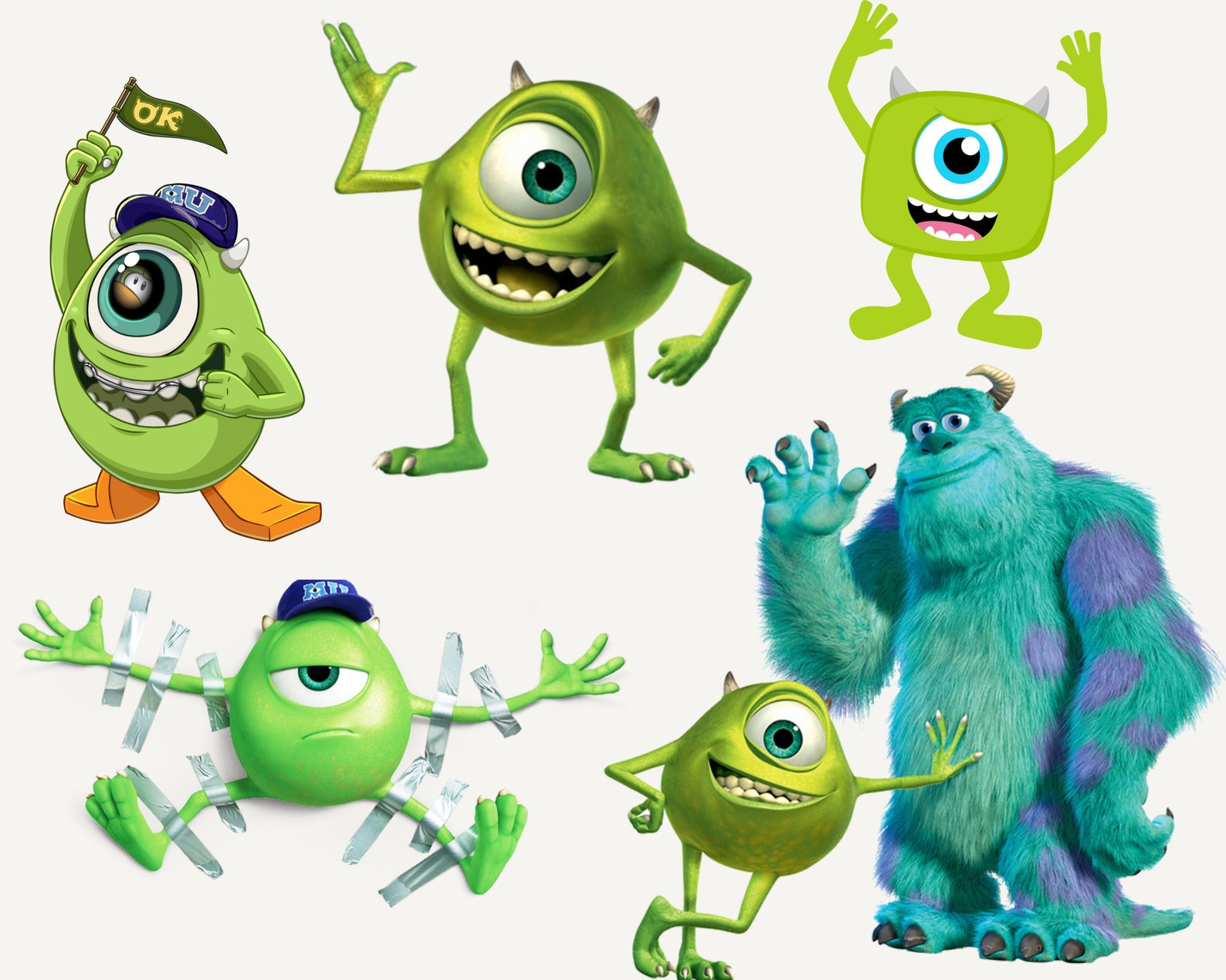 Monsters Inc. Clipart Bundle: 200 PNG Images, 15 Layered SVG (digital ...
