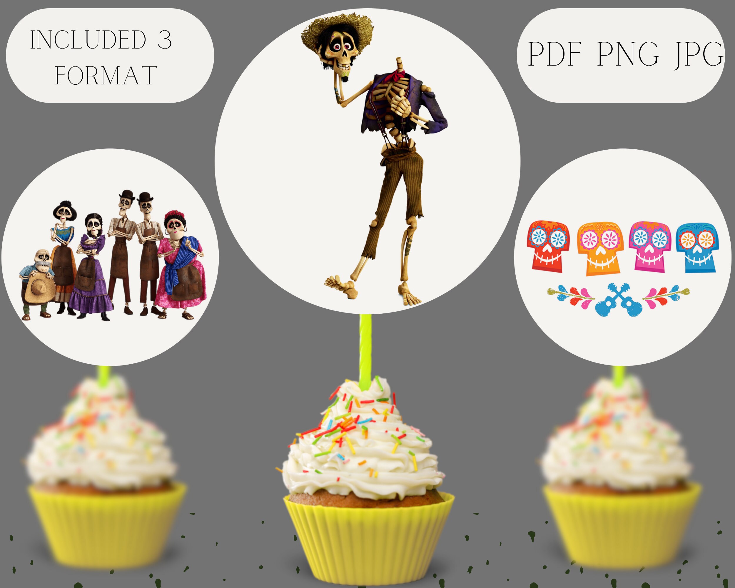 Coco Cake topper Png Clipart Bundle Coco topper pdf jpg - Etsy España