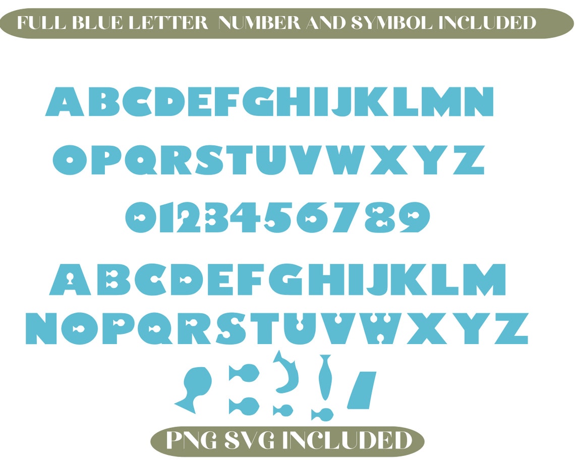 Finding Nemo Font: Letters, Numbers, SVG, PNG, TTF (digital Download ...