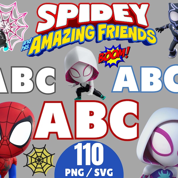 Spidey and his amazing friends font - Etsy México