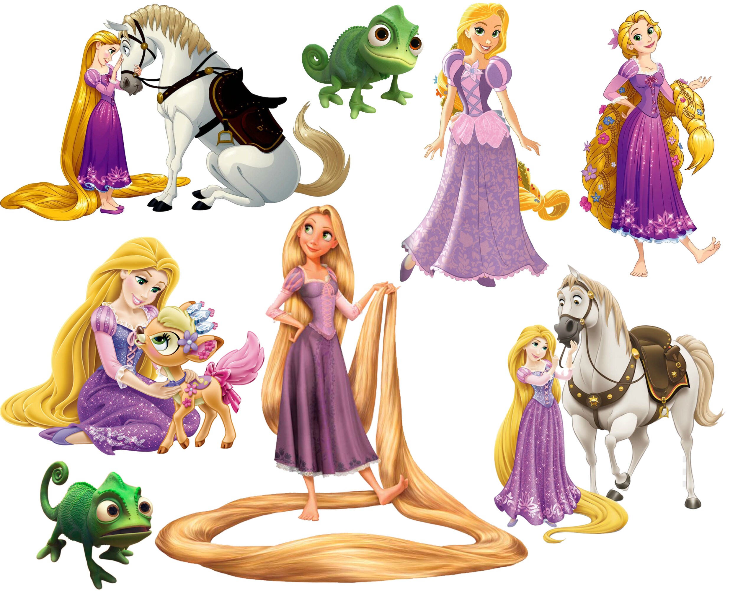 Rapunzel Clipart Bundle: Tangled PNG SVG Graphics (digital Download) - Etsy