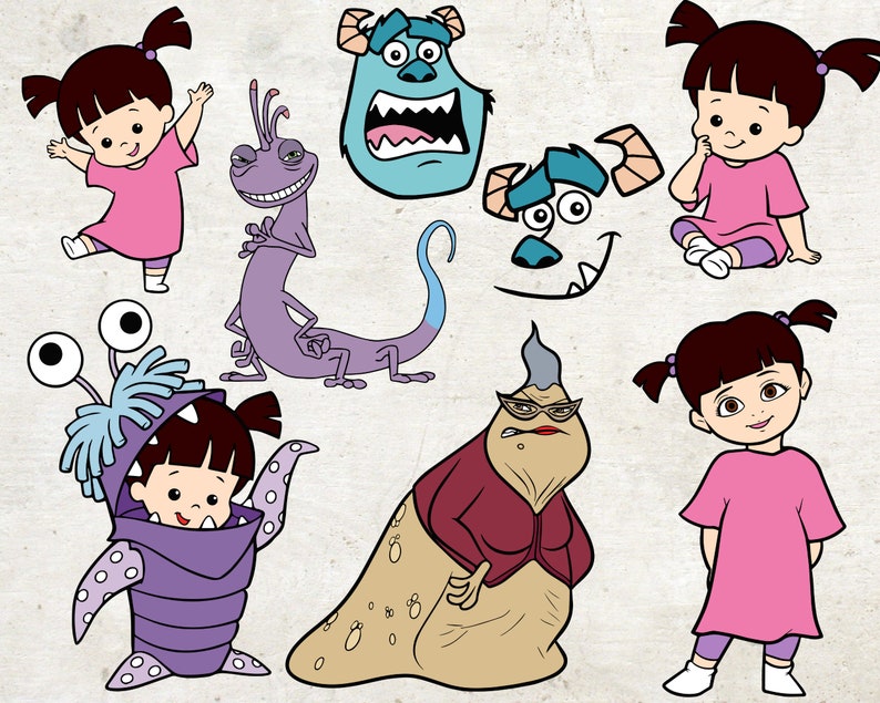 Monsters Inc Set, Monsters Png Clipart Bundle, Monsters Layered Svg ...
