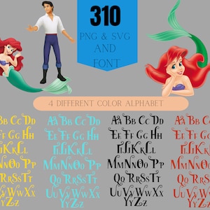 Little Mermaid Font Svg, TTF Font, Mermaid Alphabet Png, Alphabet ...