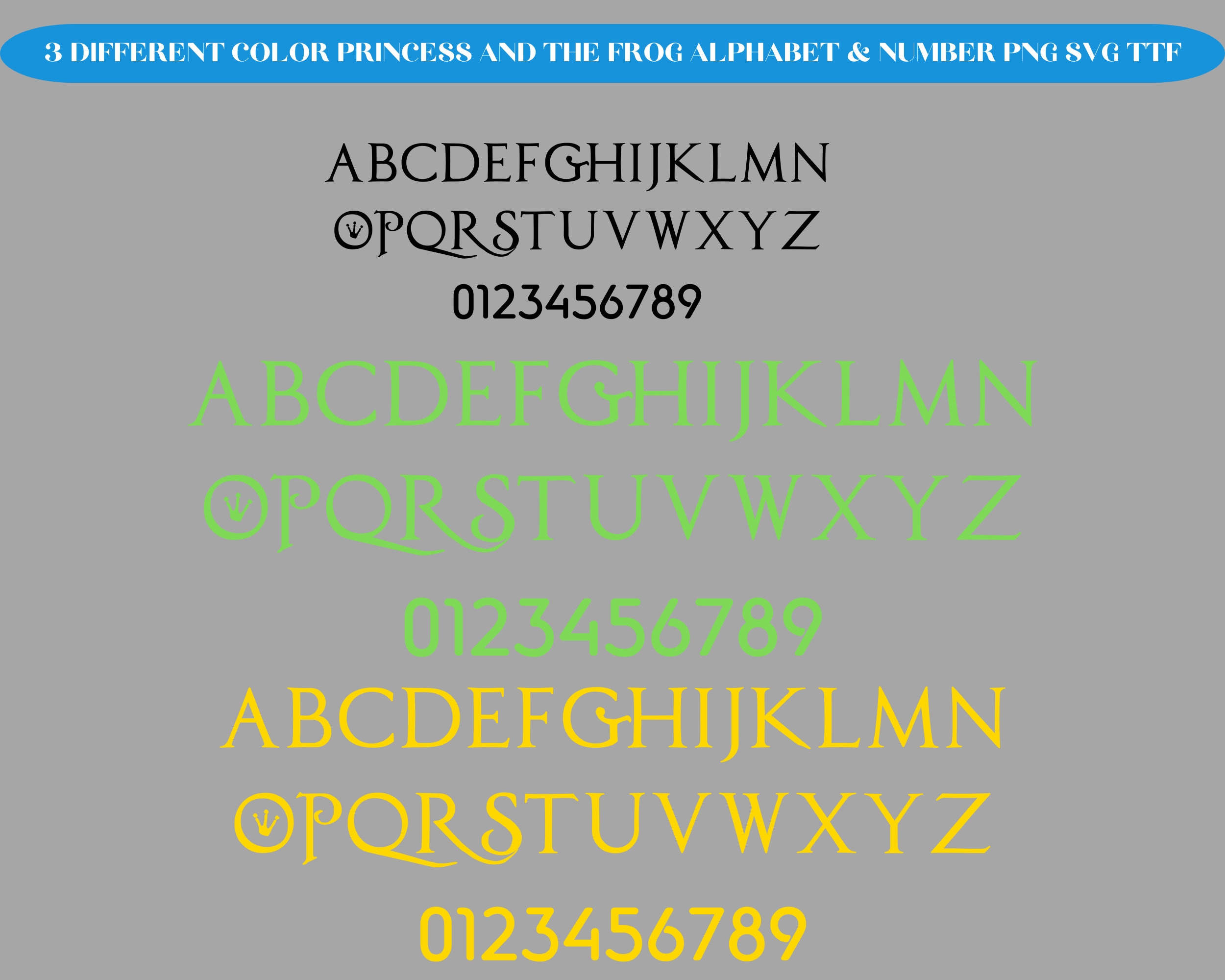 Princess Font: Alphabet Letters PNG SVG TTF (digital Download) - Etsy