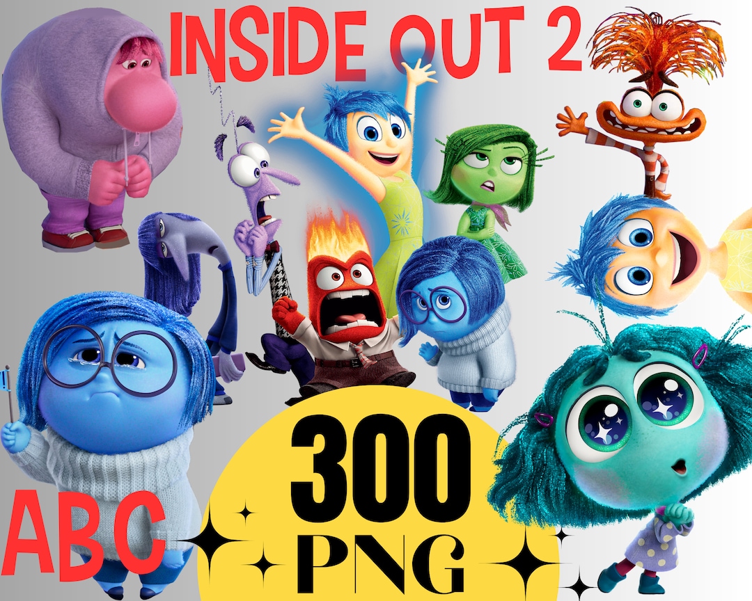 Inside Out 2 PNG Clipart Bundle: Joy, Sadness, Anger (digital Download ...