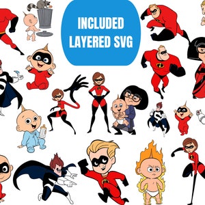 The Incredibles Mega Pack: Family SVG, PNG, Alphabet, Font (digital ...